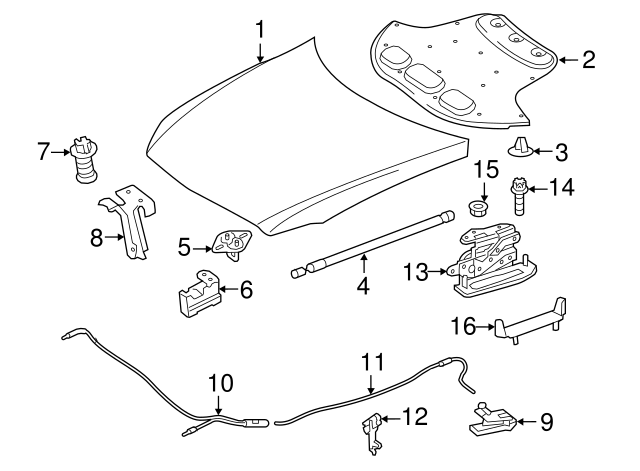 2010-2023 Mercedes-Benz Hood Release Handle 204-880-09-00 ...