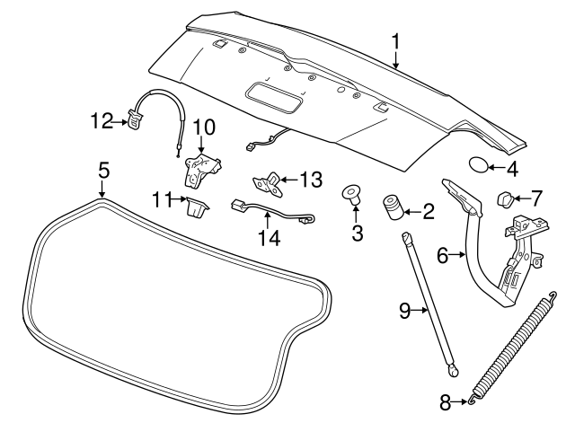 Genuine OEM Rear Compartment Lid Weatherstrip Part# 84113009 Fits 2014 ...