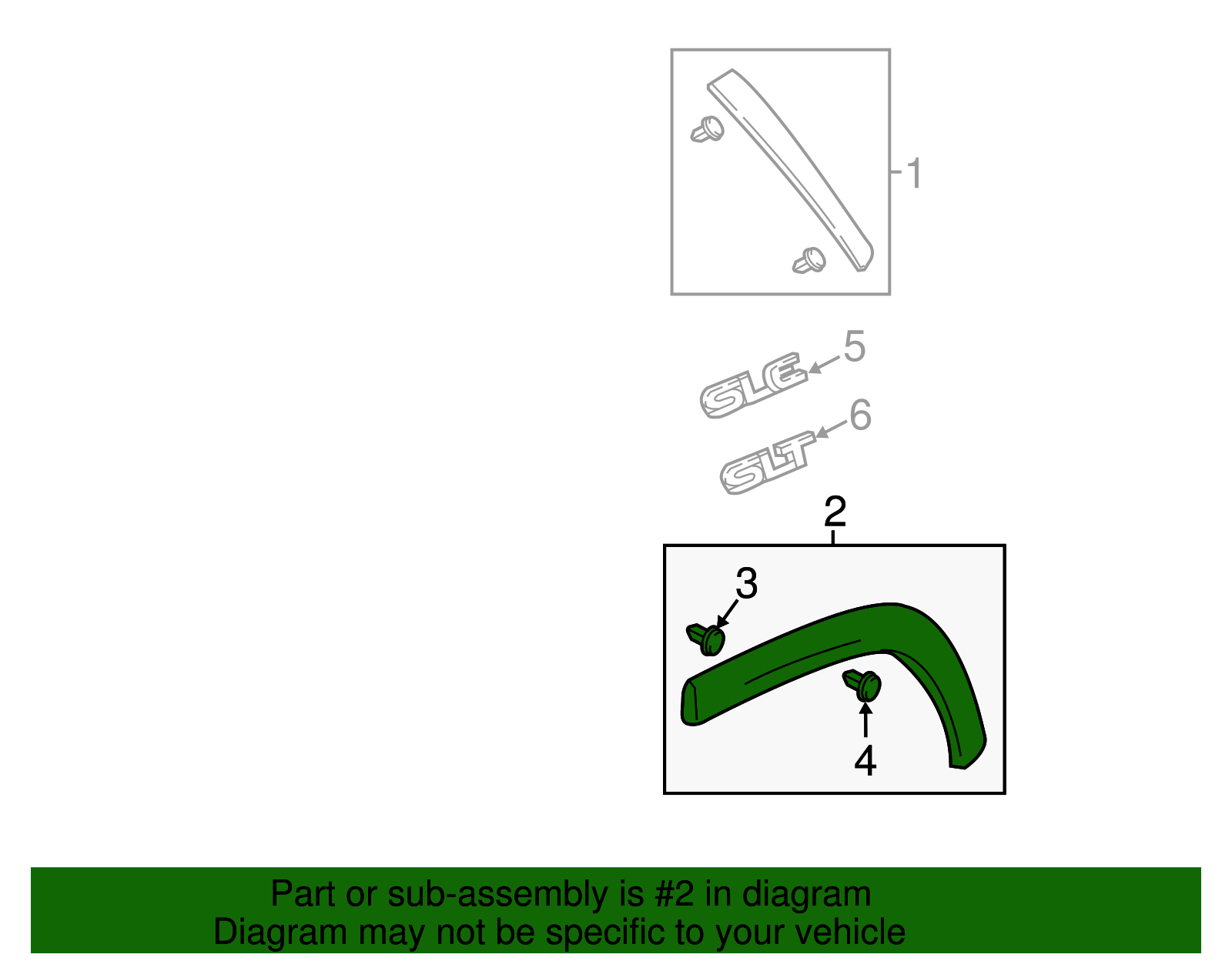 Black Rear Driver Side Wheel Opening Molding 85617225 | TascaParts.com