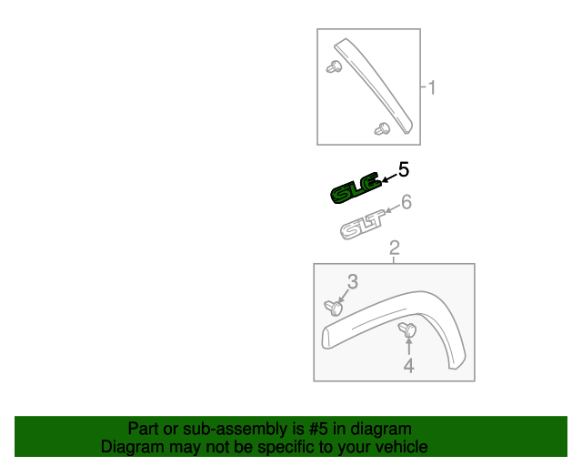 2020-2024 GMC C-Pillar Trim Level Name Plate 84327493 GM ...
