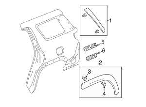 2017-2023 GMC Acadia Black Body Passenger Side Upper Rear Applique ...