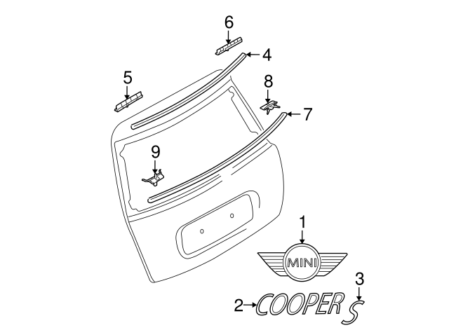 2003-2006 Mini Cooper Upper Molding 51-31-7-112-082 | Mini Parts Direct