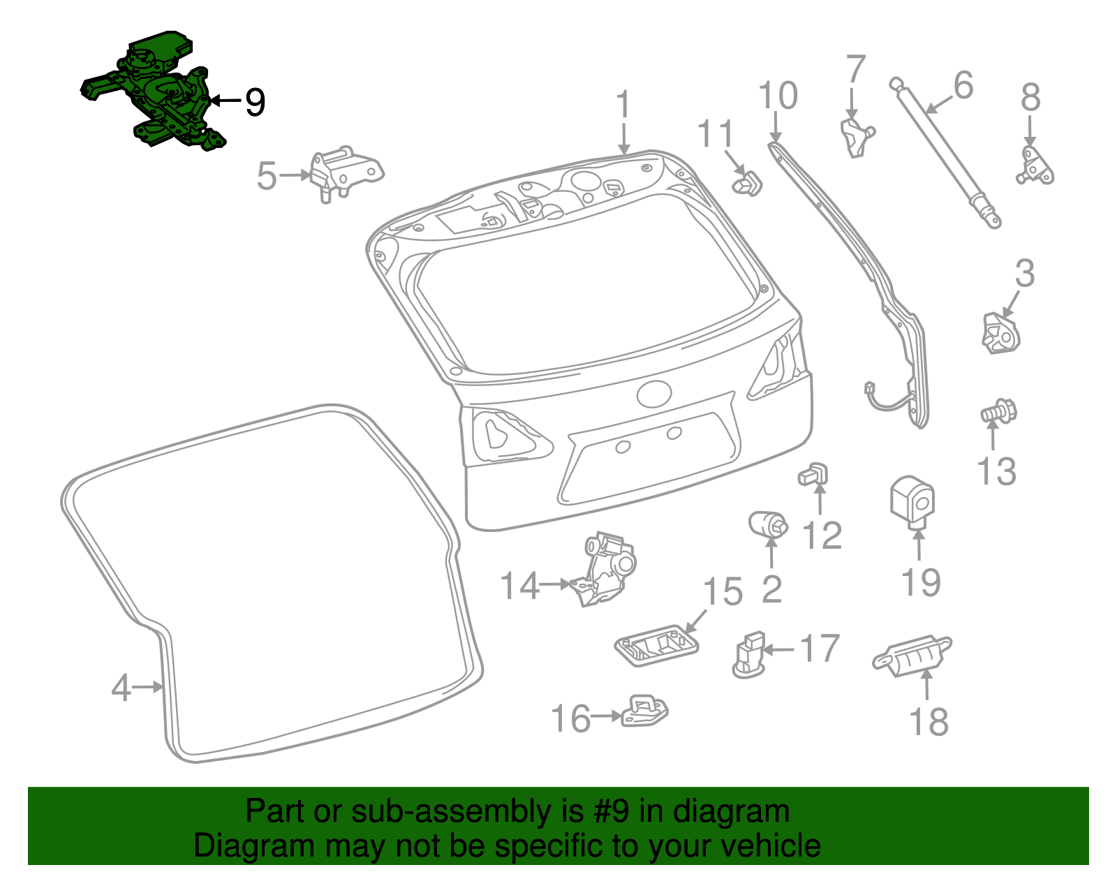 2010-2013 Lexus Tailgate Lift Motor 68910-0E024 | OEM Parts Online