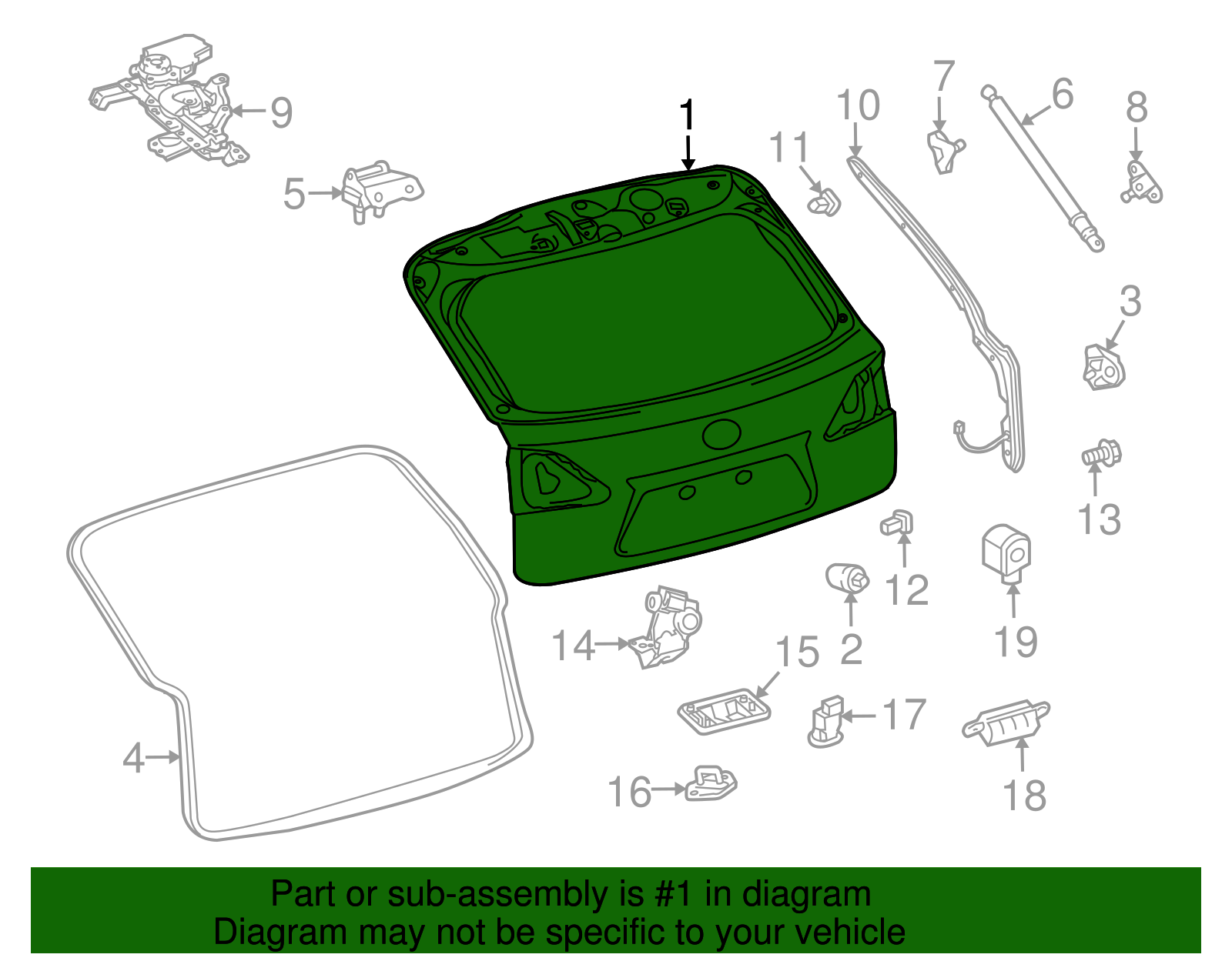 67005-48741 - Lift Gate 2010-2015 Lexus | Lexus of Stevens Creek Parts