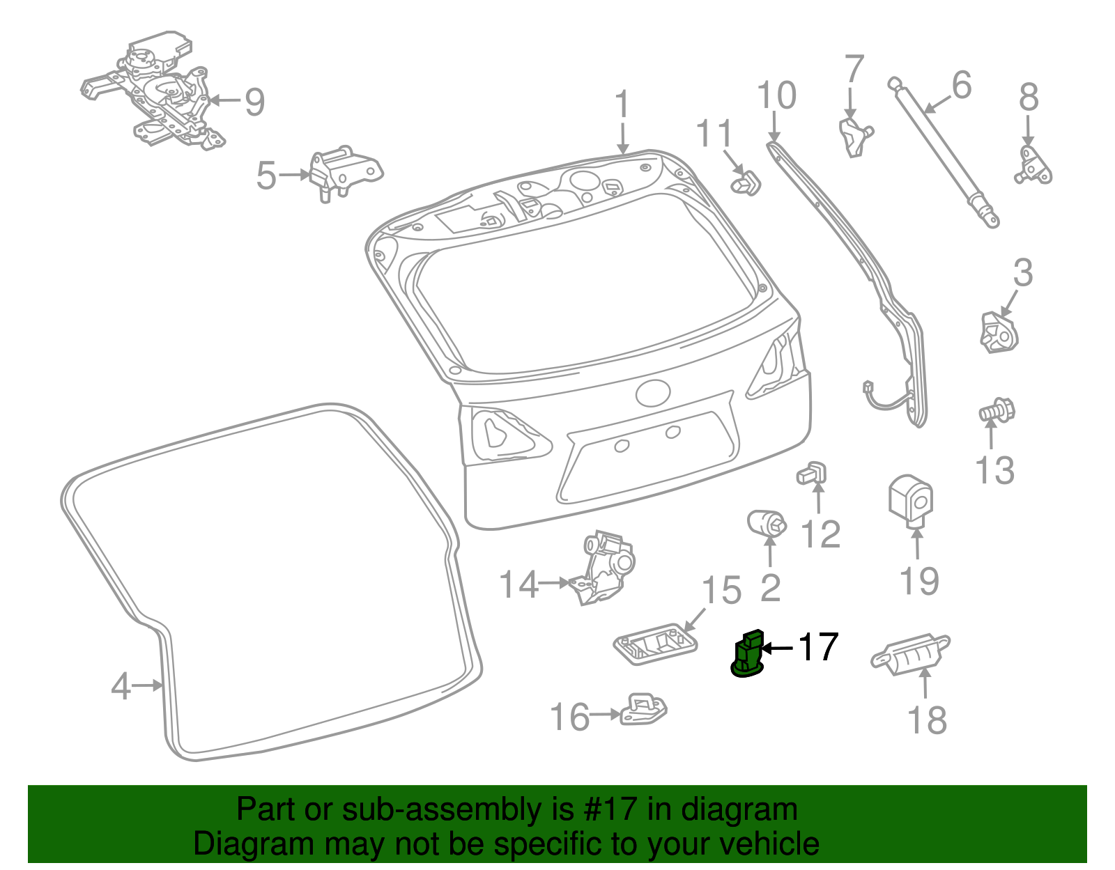 84930-0E070 - Liftgate Release Switch 2010-2015 Lexus | AutoNation Parts