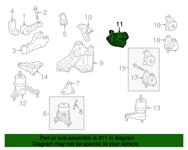 2013-2016 Toyota Rear Mount Bracket 12321-0P050 | Toyota Parts Center