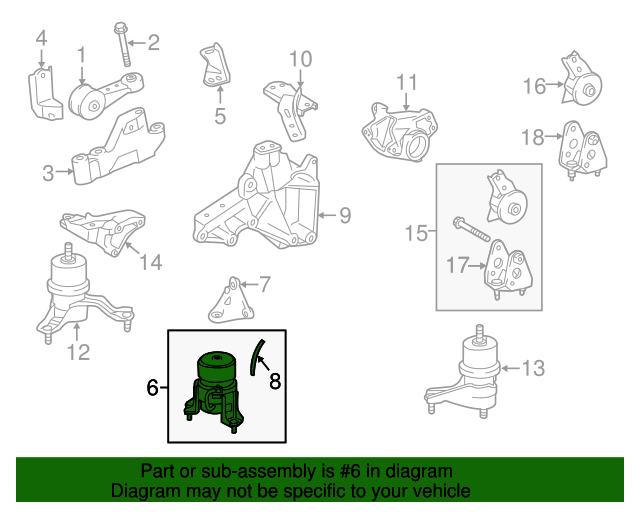 12360-0P160 - Front Insulator - 2014-2016 Toyota Highlander | OEM ...