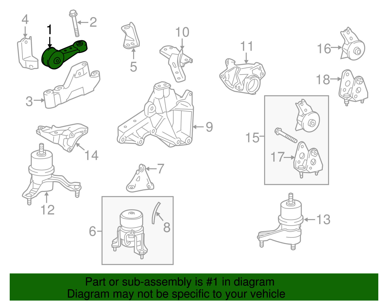 12363-0P210 - Engine Support Rod 2017-2019 Toyota Highlander ...