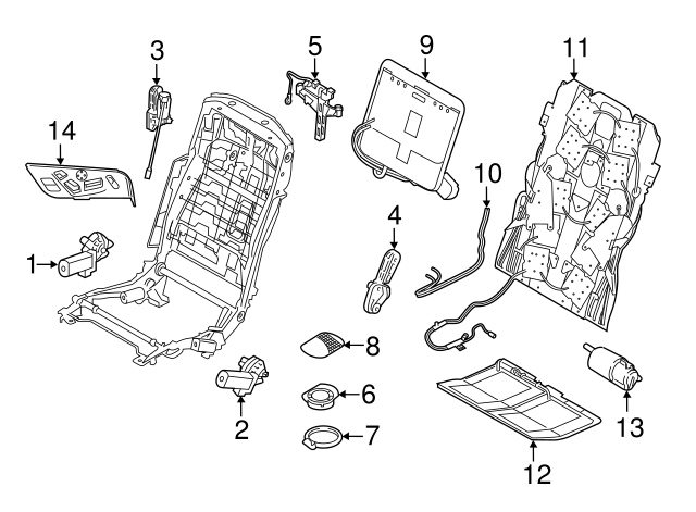 2016-2022 BMW Pneumatic seat mat, rear left 52-10-5-A1A-507 ...