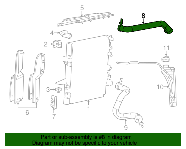 2012-2018 Jeep Upper Hose 55111394AC | TascaParts.com