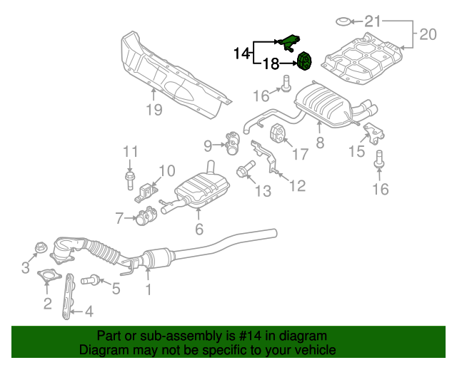 2015-2018 Audi Exhaust System Hanger Bracket 1K0-253-144-AK ...