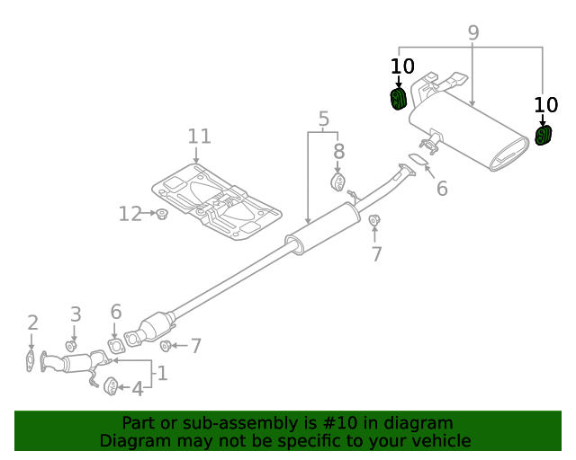 1997-2021 Hyundai Exhaust System Hanger 28762-3B000 | QuirkParts