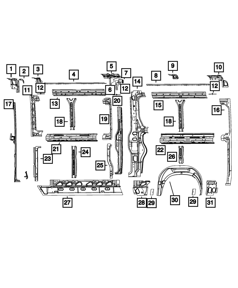 2014-2025 Ram D Pillar Upper Reinforcement 68167613AA | Miracle Mopar