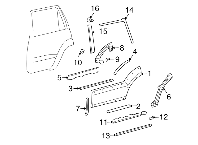 2003-2009 Lexus GX470 Rear Molding 75874-60010 | OEM Parts Online