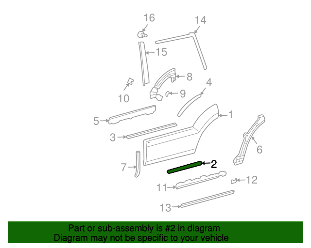 75793-60020 - Lower Cladding Pad - 2003-2009 Lexus GX470 | MyLexusParts