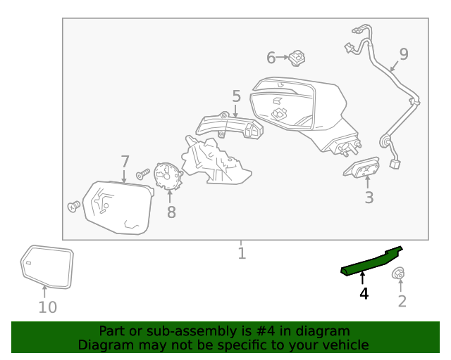 2019-2020 Cadillac XT4 Mirror Assembly Seal 84097774 | GMPartsDirect.com