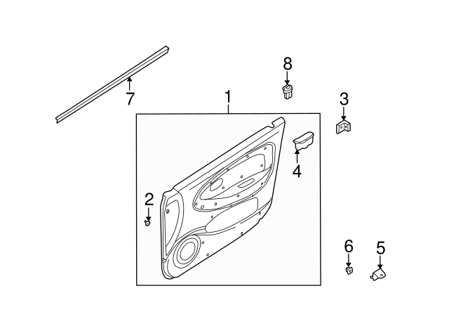 KK372-68425C - Pull Handle Bracket 2001-2002 Kia Rio | Kia.Parts Store