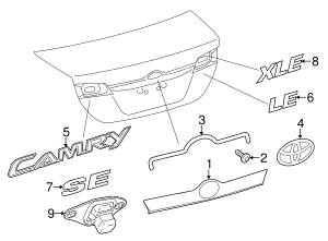 2012-2017 Toyota Camry Nameplate 75442-06190 | OEM Parts Quick
