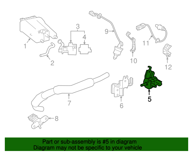 25860 F0010 Vapor Canister Purge Solenoid 2018 2024 Toyota Oem