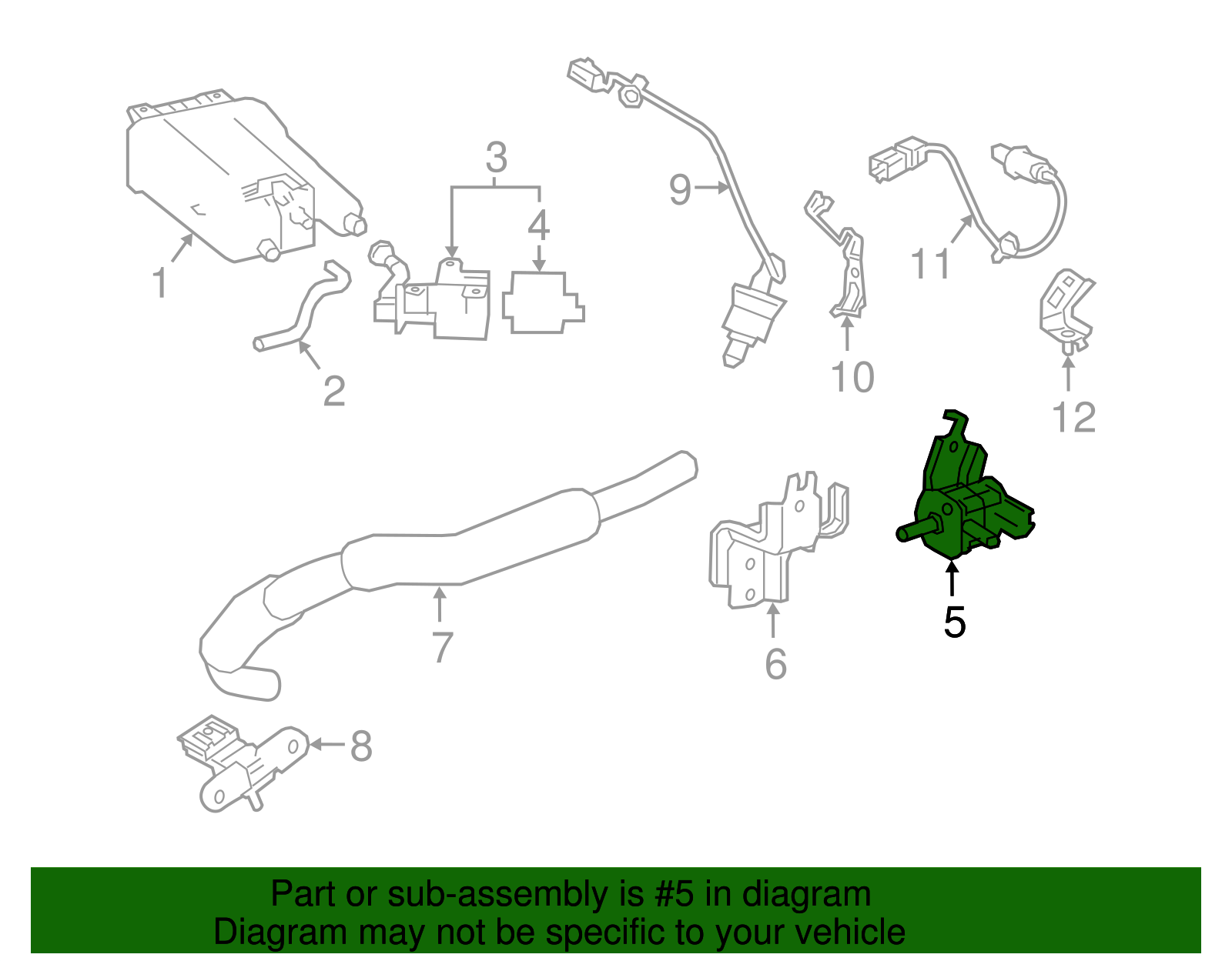 Genuine Toyota Vapor Canister Purge Solenoid part# 90910-12059 for 2018 ...