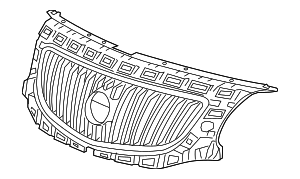 Matte Chrome Front Grille with Tri-Shield Emblem, Cover, Adapter ...