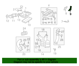 17263-RRB-A00 - Air Cleaner Body Stay 2006-2011 Honda Civic | Honda ...