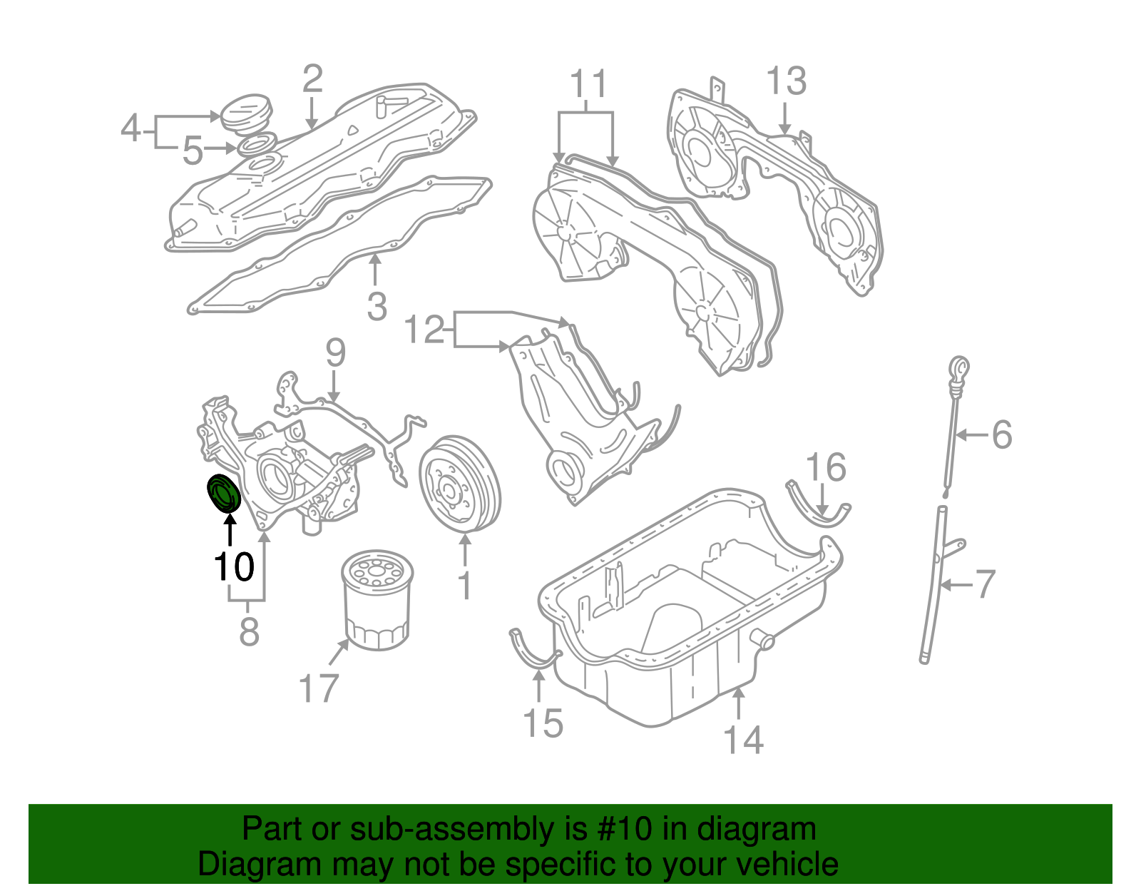 1994-2004 Nissan Engine Crankshaft Seal 13510-10Y12 | Nissan Parts Store