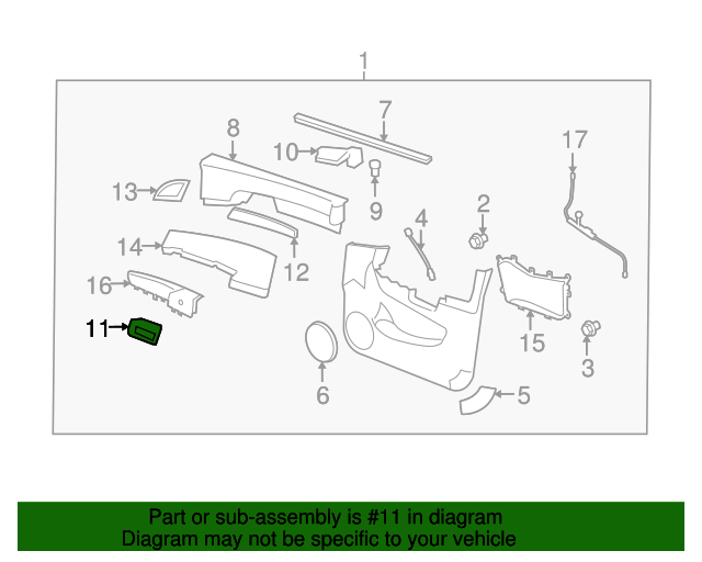 2008-2015 GM Passenger Side Front Door Pull Handle 96817066 ...