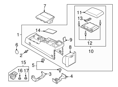 Rear Console for 2009 Mazda 5 | OEM Parts Online