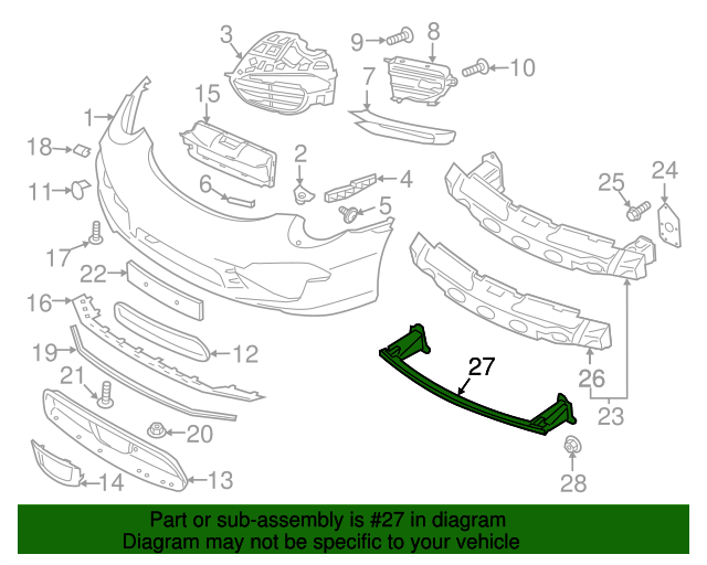 991-505-531-02 - Bumper Impact Bar 2012-2016 Porsche | AutoNationParts.com