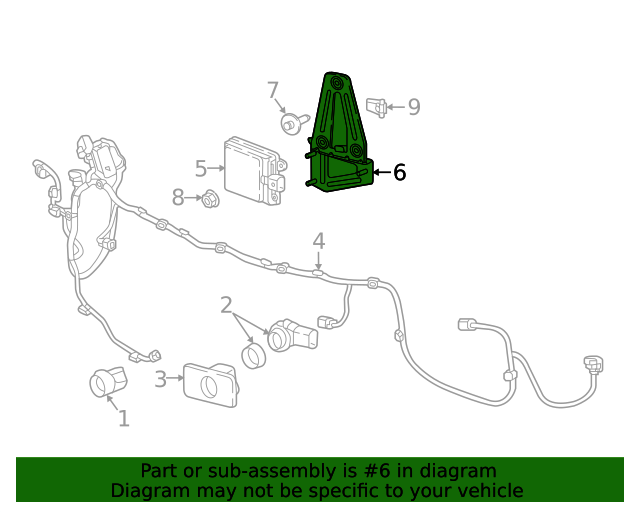 2020-2023 GMC Acadia Forward Range Radar Bracket 84787145 GM ...