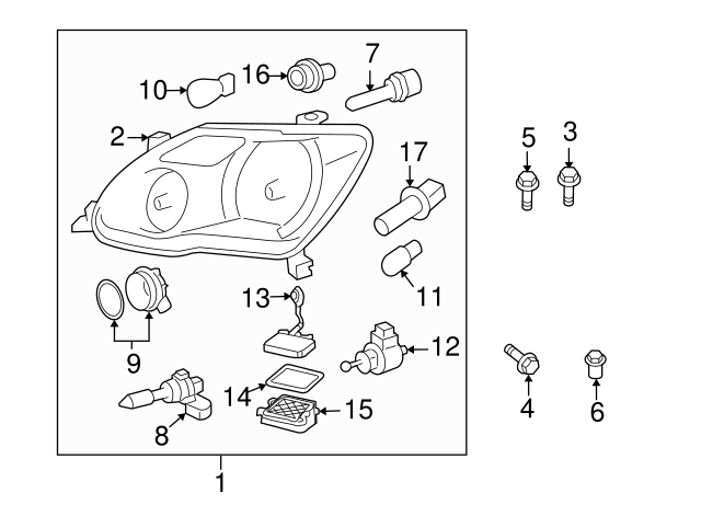 2005-2010 Toyota Avalon Leveling Motor 85661-48030 | Toyota Parts Center