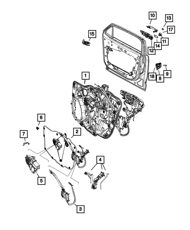 2019 Jeep Renegade Front Door Module, Left 68440085AA | Mopar Estores