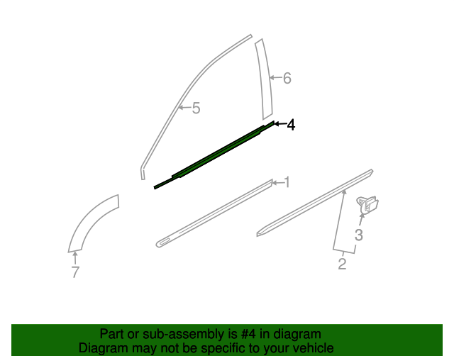 30753850 - Belt Weather-Strip - 2003-2014 Volvo XC90 | Volvo OEM Parts ...