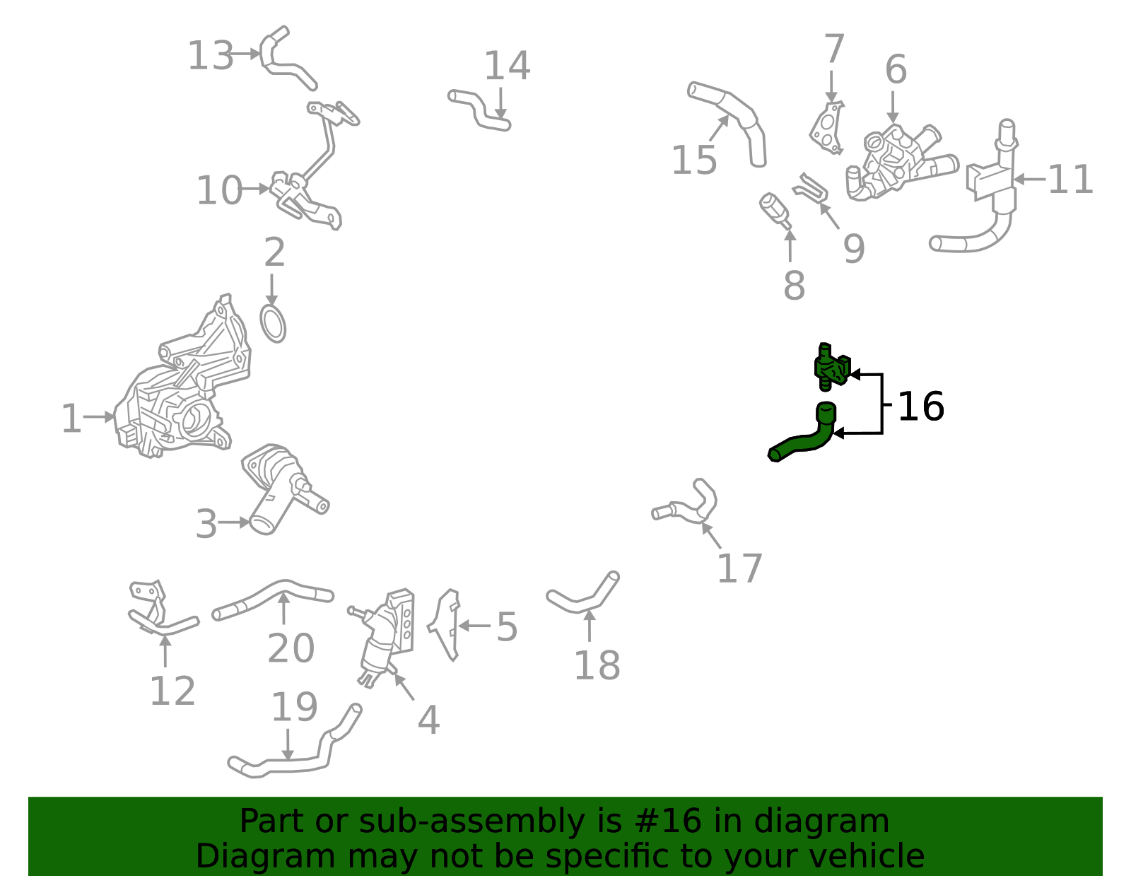 2020-2025 Toyota 2020-2024 Toyota - By-Pass Hose 16260-F0100 | Sparks Parts