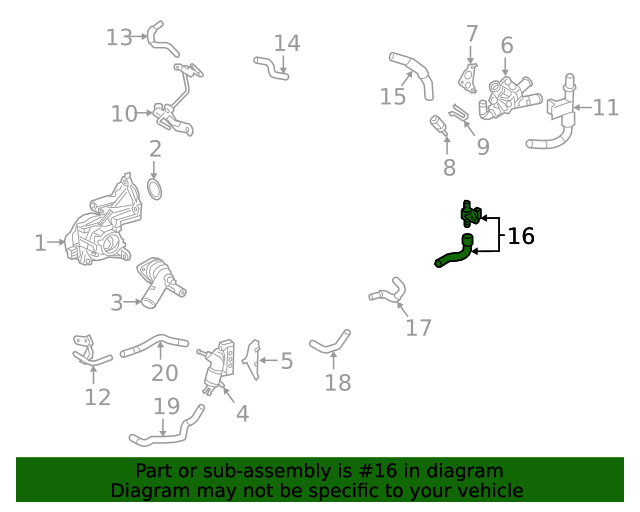 2020-2023 Toyota Highlander By-Pass Hose 16260-F0100 | OEM Parts Online