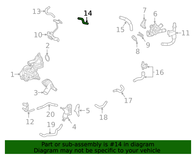 2018-2023 Toyota Engine Coolant Hose 16281-25021 | Toyota Parts Center