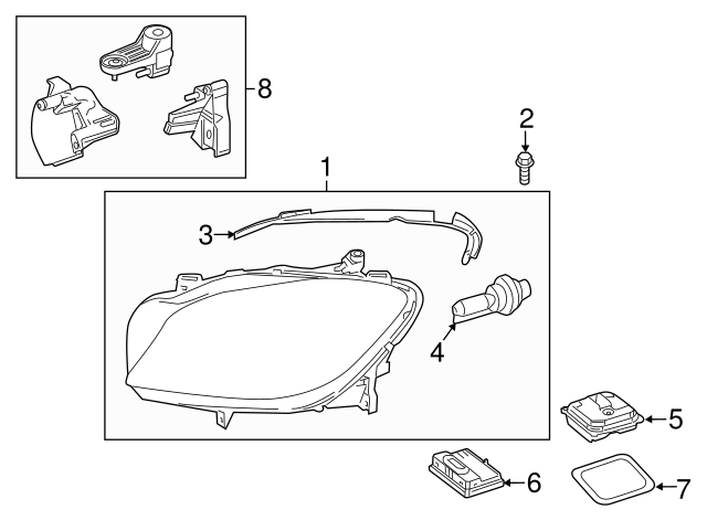 2013-2016 Mercedes-Benz Headlamp Assembly - Left - Xenon 166-820-57-61 ...