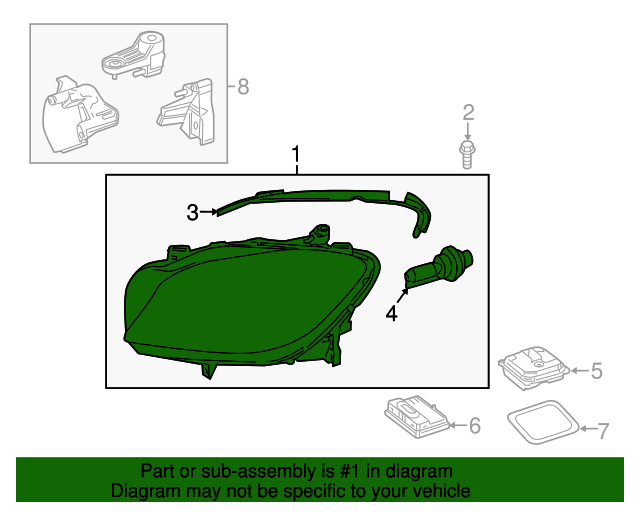 2013-2016 Mercedes-Benz Headlamp Assembly - Left - Xenon 166-820-57-61 ...