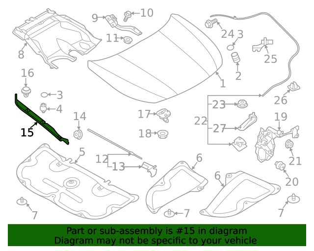 57256AN00A - Fender Ledge Cover - 2020 Subaru | World OEM Parts Subaru