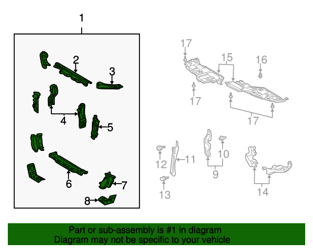 2002-2006 Toyota Camry Radiator Support 53210-06010 | Toyota Parts