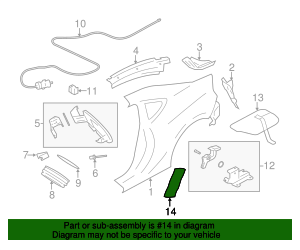 2013-2020 Toyota Quarter Panel Pad SU003-02952 | Toyota Parts Center