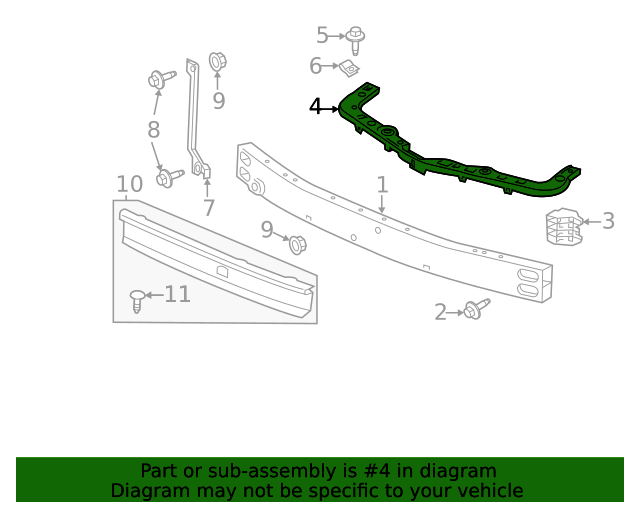 2018-2021 Chevrolet Equinox Front Bumper Fascia Center Support 84129794 ...