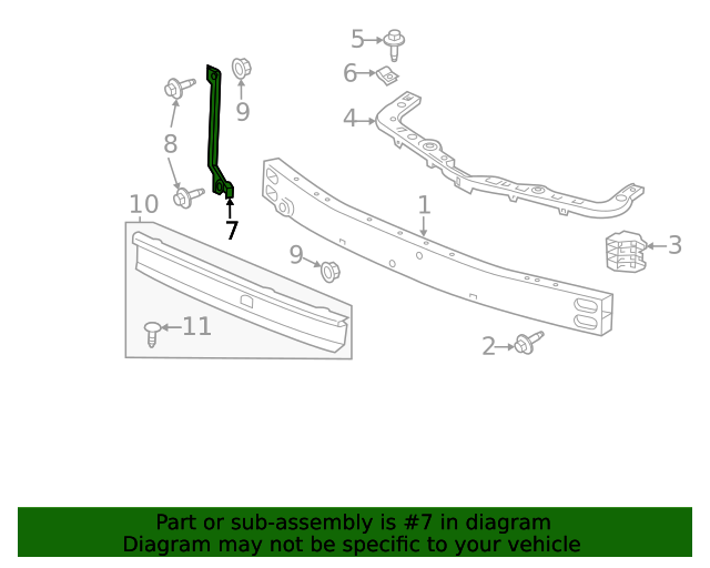 2018-2024 Chevrolet Equinox Front Bumper Fascia Support Brace 84273816 ...
