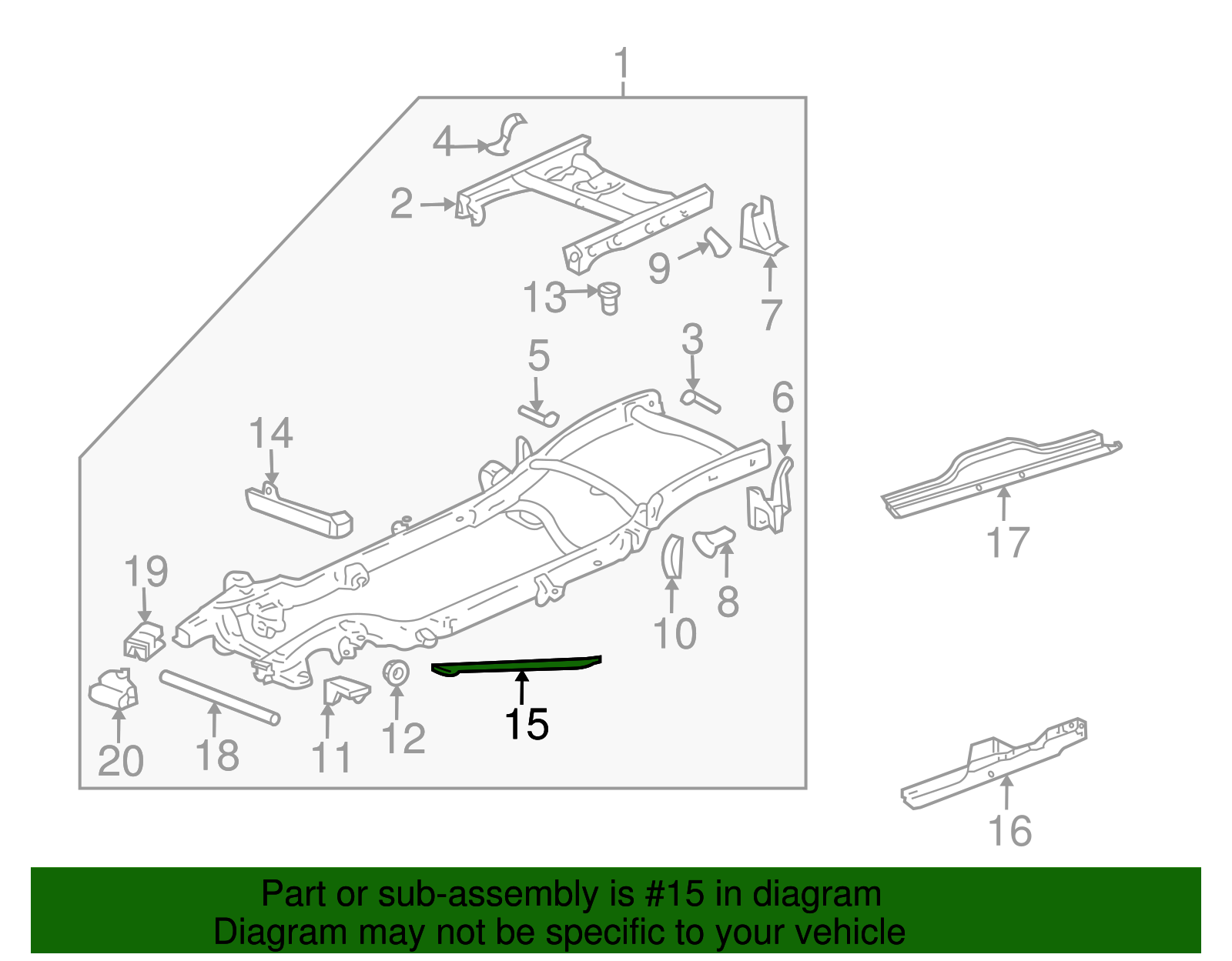 15760799 - Front Suspension Crossmember Brace 2001-2007 GM | GMPartsNow