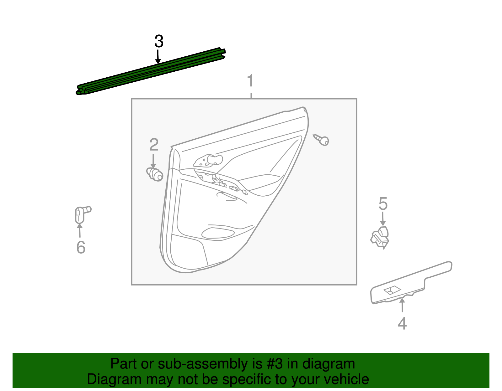 2009-2013 Toyota Matrix Weatherstrip 68173-02150 | Toyota Parts Center