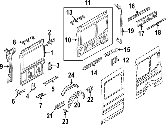 2022-2024 Ford E-Transit Front Panel lk4z5b061a | TascaParts.com