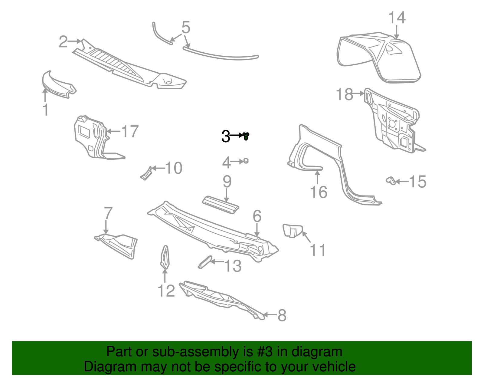 1996-2025 GM Push-In Air Inlet Grille Panel Retainer 11562026 ...