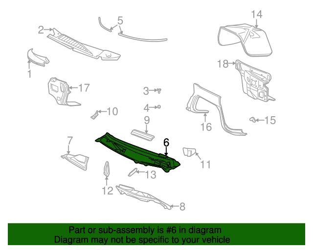 1996-2024 GM F Panel (Replaces Part Number 23285538) 84843527 GM ...