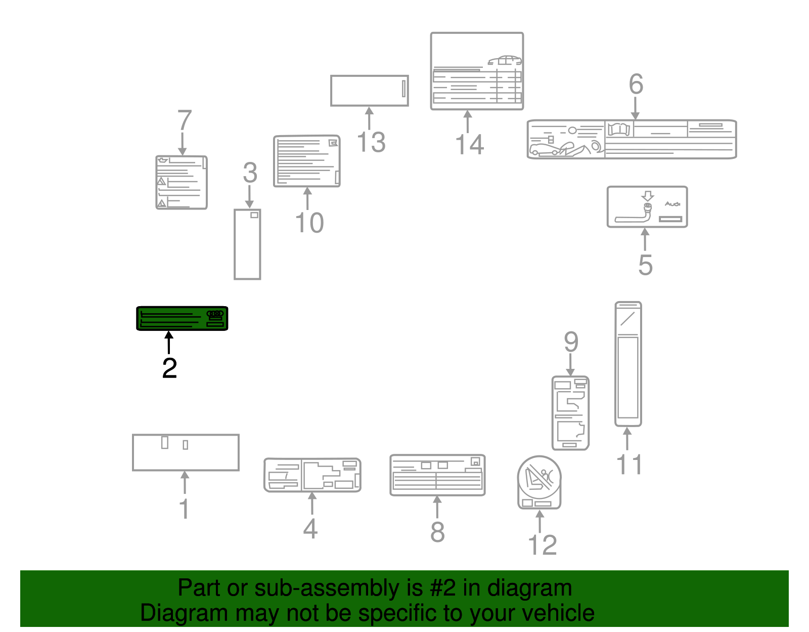 2010-2015 Audi Q7 Emission Label 059-010-533-B | Audi USA Parts